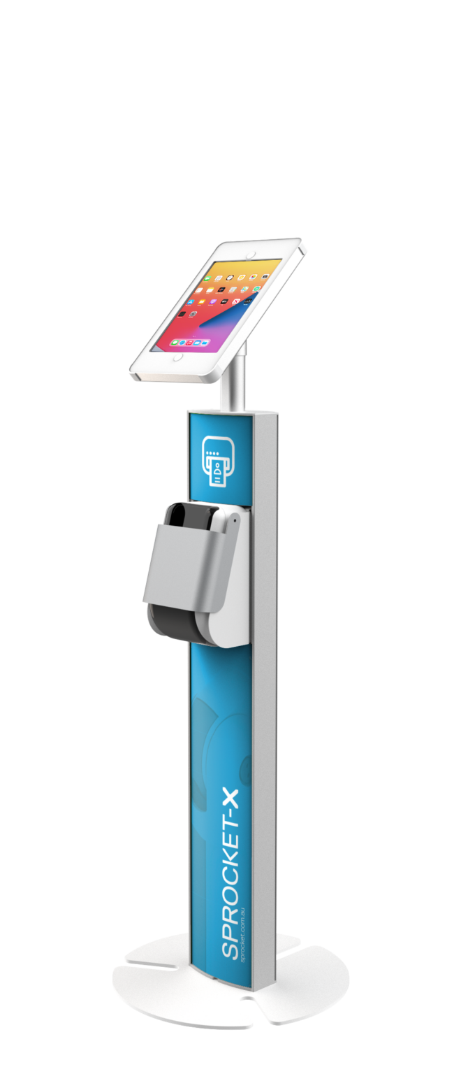 iPad Galaxy Tab and Surface Stands with Integrated Label Printer